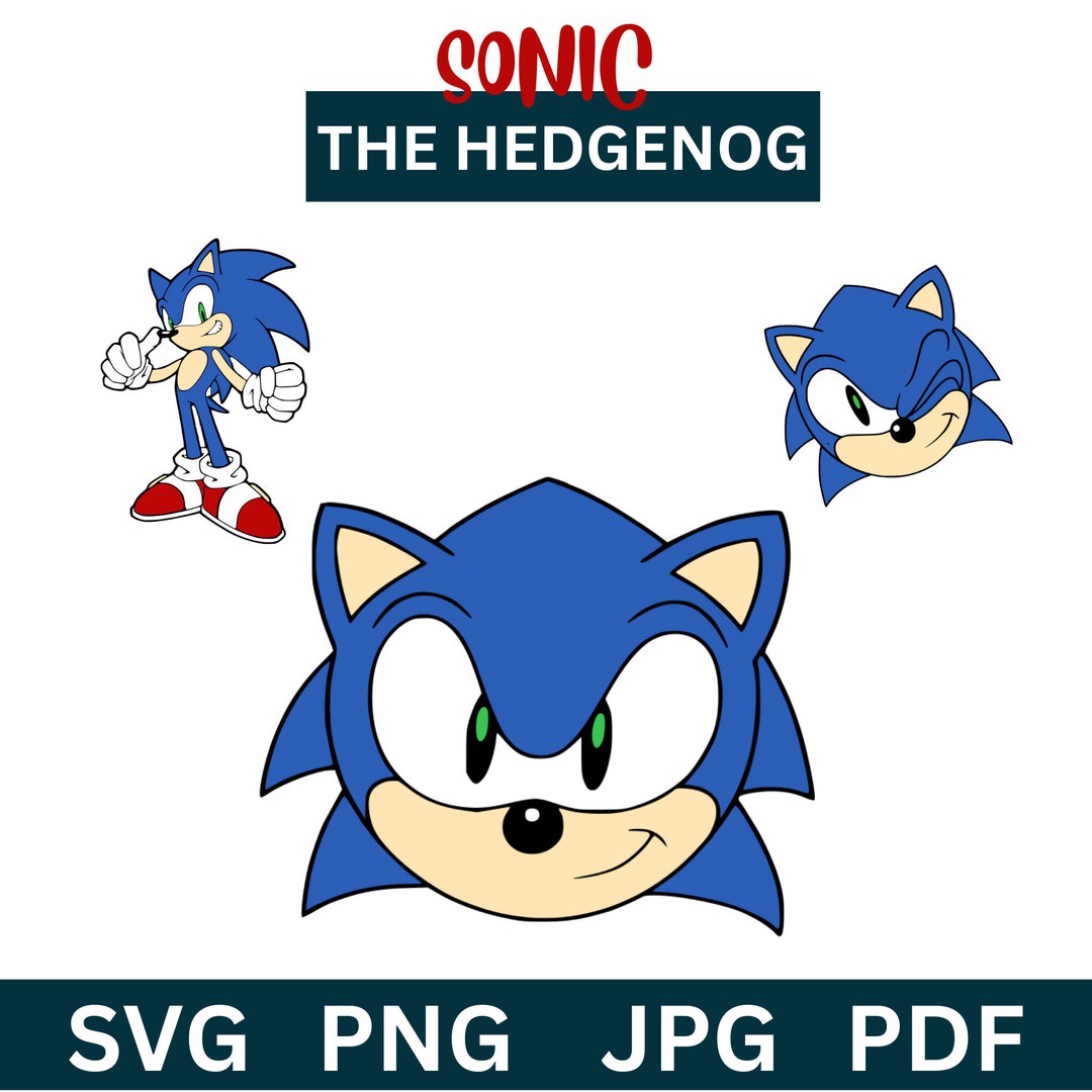Sonic Svg, Sonic, Sonic the Hedgehog, Sonic Face SVG, Sonic Head SVG ...
