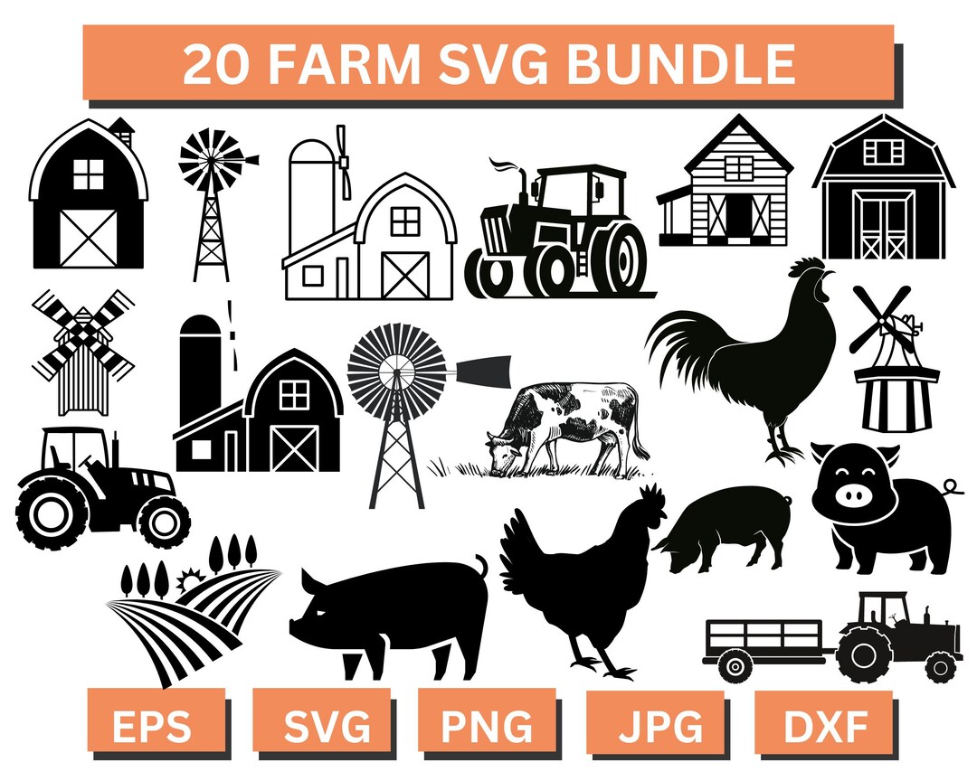 Farm Svg, Farm Life Svg, Farmhouse Svg, Farm Animal Svg, Farm Animals ...