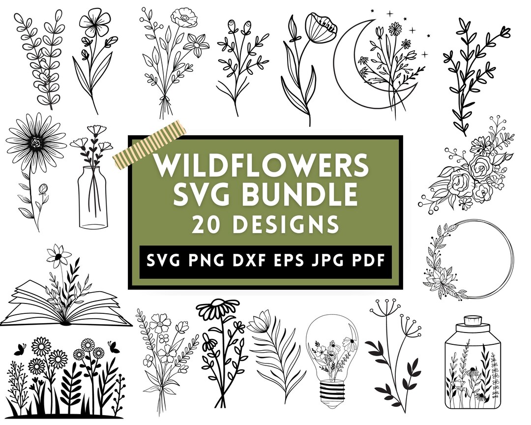Wildflower Svg, Flower Svg, Wildflowers Svg, Svg Files for Cricut, Wild ...