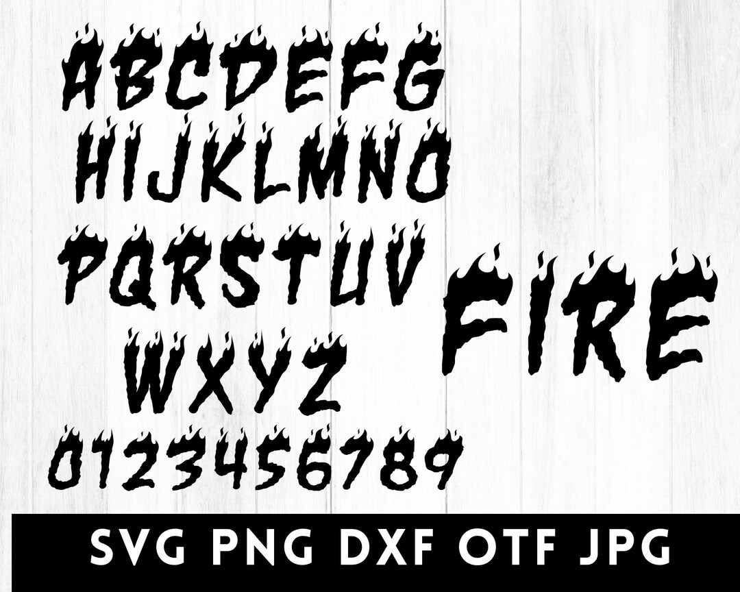 Fire Font Svgfire Font Pngfire Font Svg Fire Alphabet - Etsy