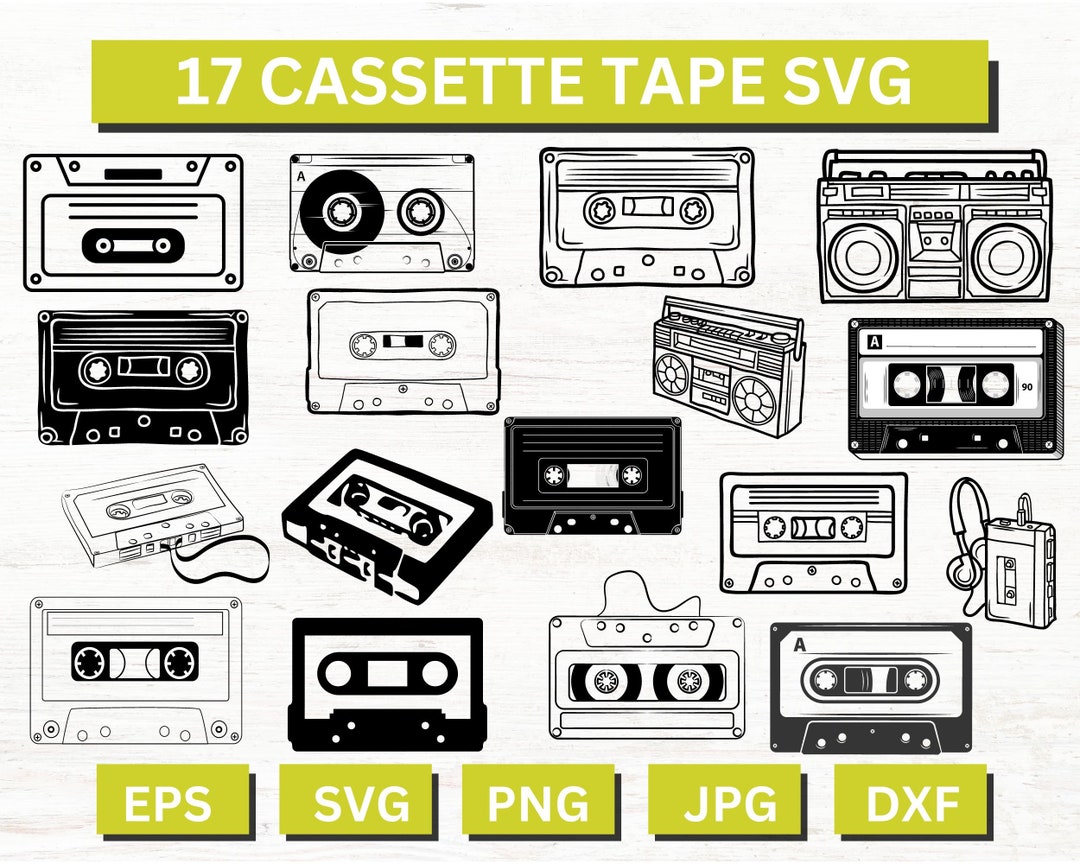 Cassette Tape Svg Bundle, Cassette Tape Png, Cassette Cut Files, Svg ...