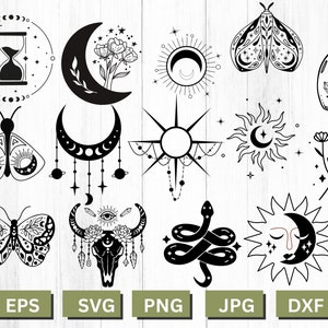 Celestial Svg Bundle, Celestial Png, Svg for Shirts, Celestial Moon ...