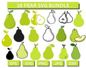 Pear SVG Bundle, Pear SVG, Pear Clipart, Pear File, Fruit Svg,for ...