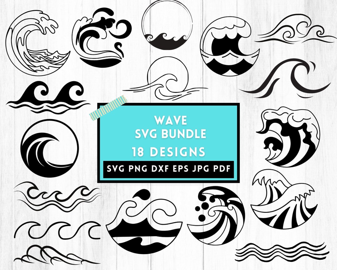 Wave Svg Png Bundle Summer Svg, Ocean Waves Svg, Vacation Svg, Water ...