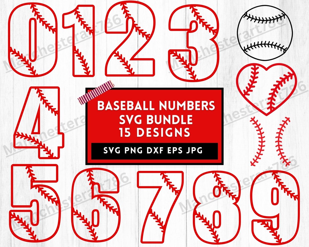 Baseball Numbers Svg Bundle, Baseball Numbers Png, Baseball Svg ...