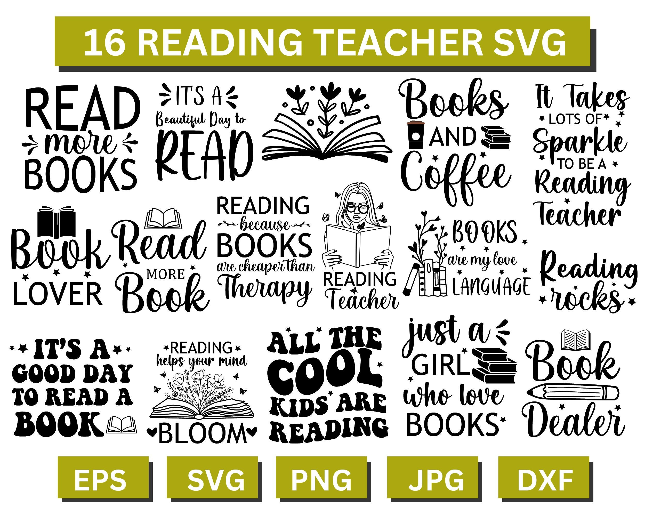 Reading Teacher Svg, Teacher Life Svg, Best Teacher Svg, Reading ...