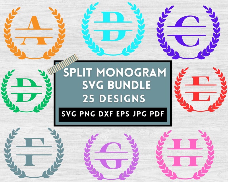 Split Letter Svg Split Monogram Svg Alphabet Svg Split - Etsy