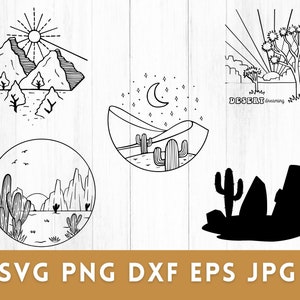 Desert Landscape Svg,landscape SVG Bundle, Mountain Scene Svg, Svg ...