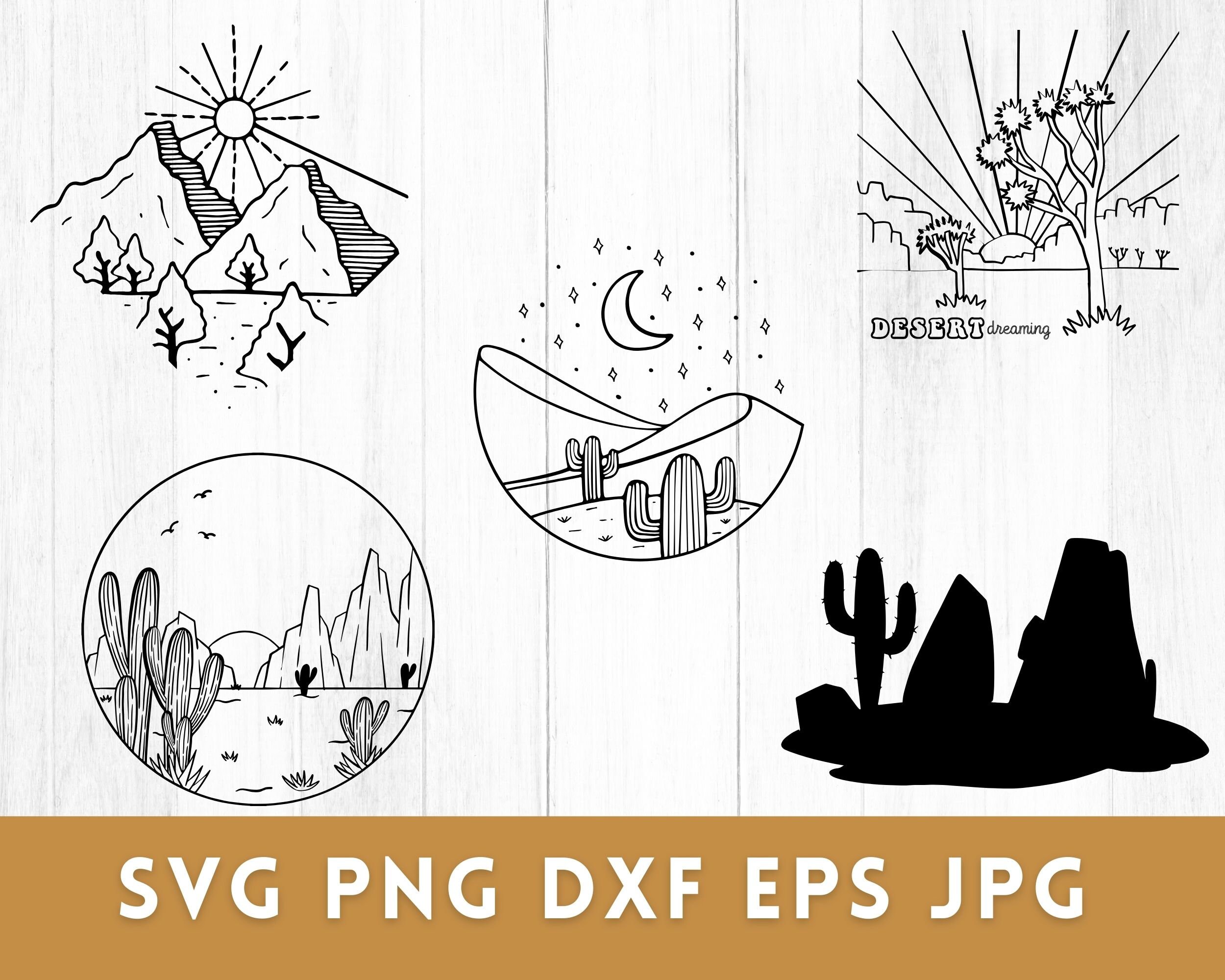 Desert Landscape Svg,landscape SVG Bundle, Mountain Scene Svg, Svg ...