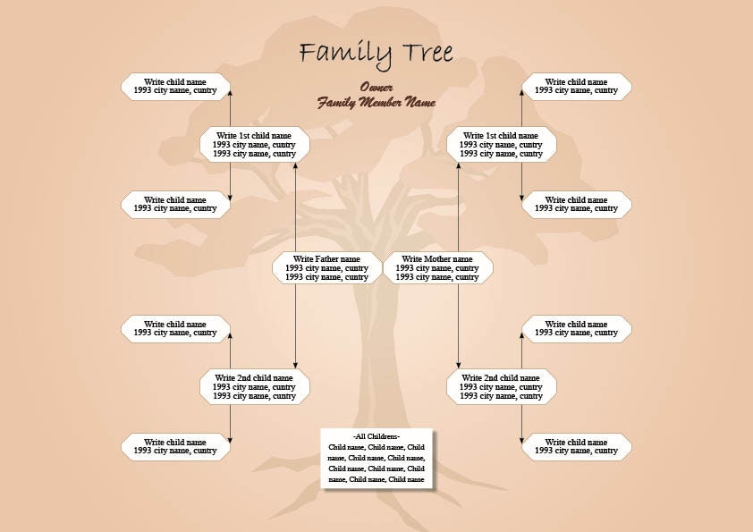 Six Generation Family Tree Template PDF - Etsy