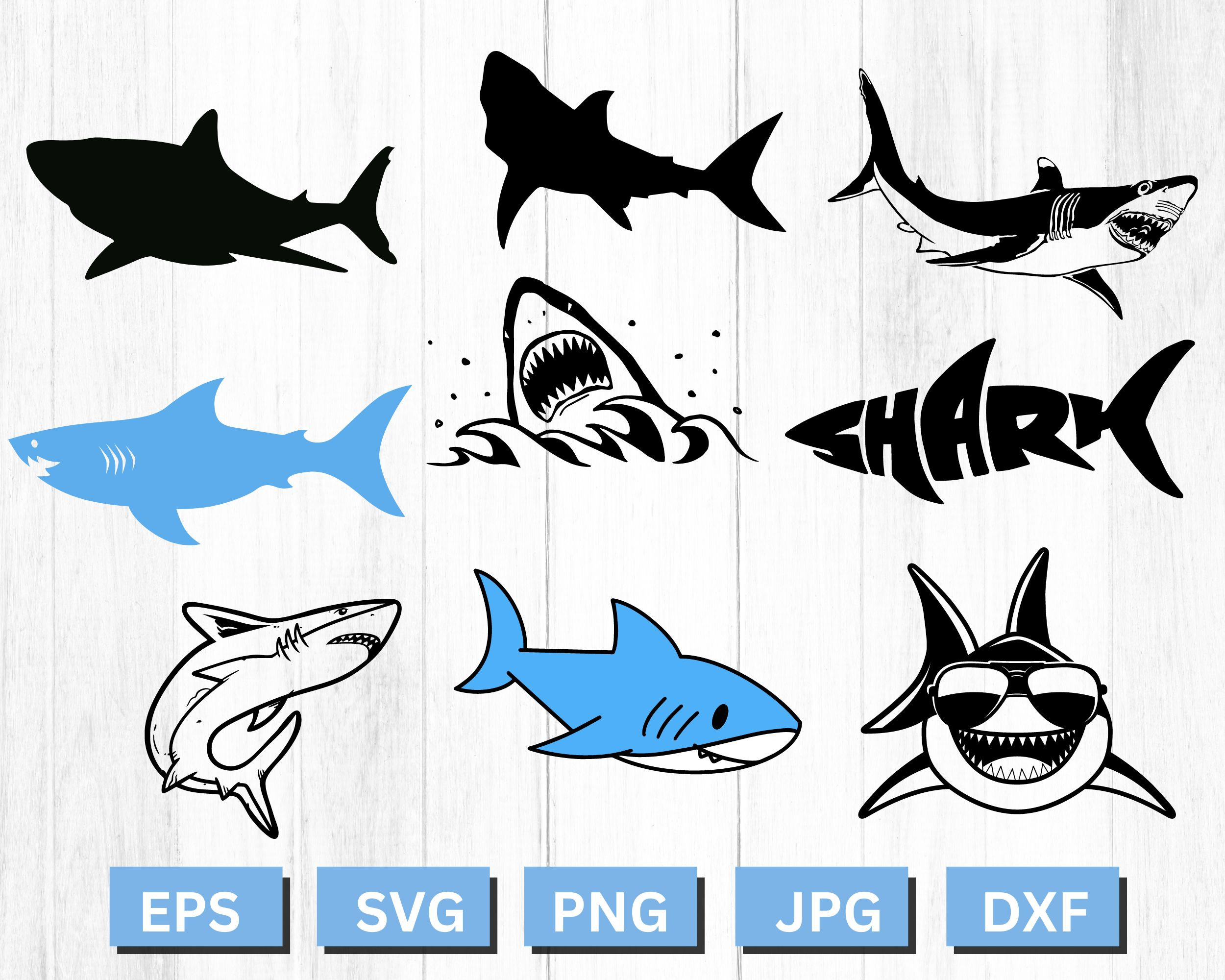 Shark Svg Bundle, Animal Svg, Shark Png, Shark Design Svg, Shark Shirt ...