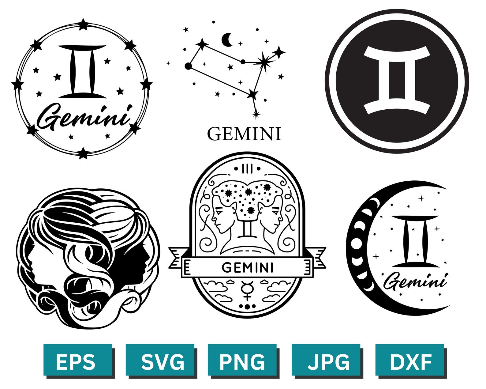 Gemini Svg, Astrology Svg, Gemini Png, Gemini Sign Svg, Gemini Zodiac ...