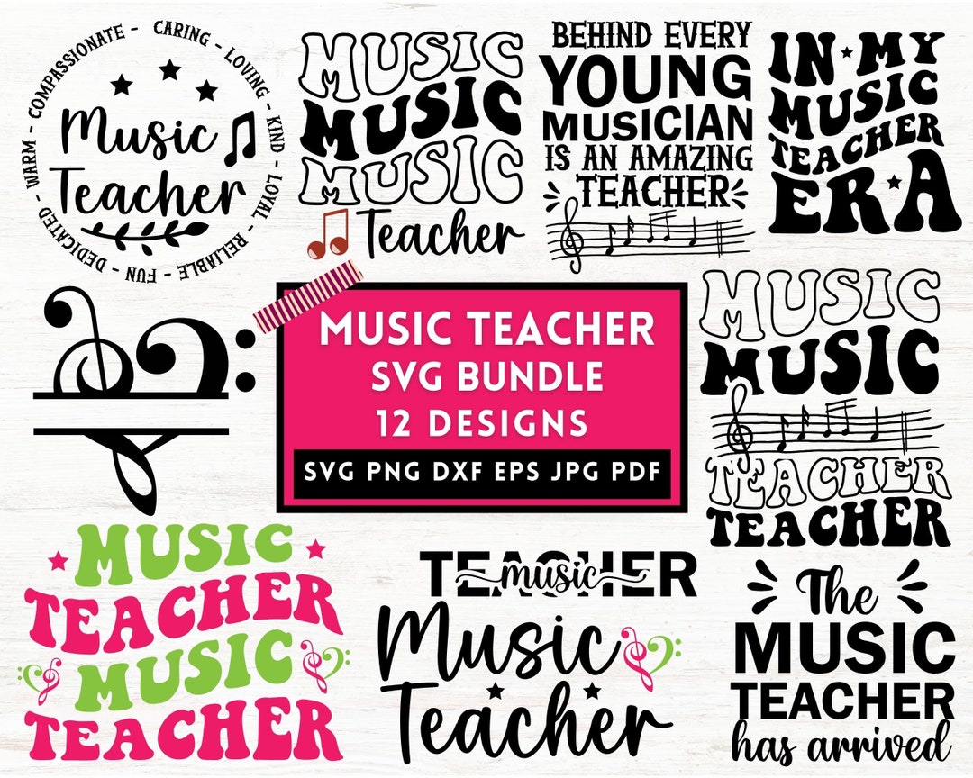 Music Teacher Svg Bundle, Music Teacher Png, Music Teacher Svg, Music ...