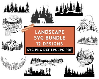 Landscape Svg Bundle, Landscape Png Bundle, Landscape Svg, Nature Scene ...