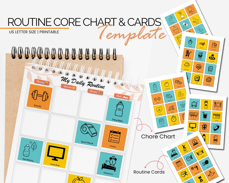 Editable Chore Chart & Cards for Kids Includes 2 Chore Charts 60 Cards ...