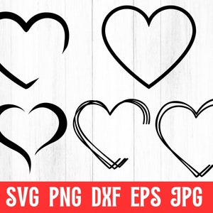 Open Heart Svg, Heart Svg Bundle, Open Heart Clipart, Sketch Heart Svg ...