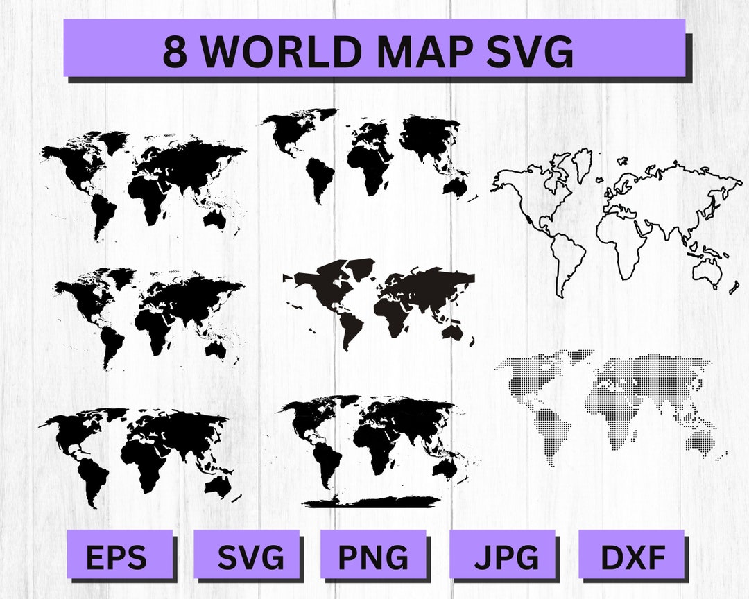 World Map Svg, World Map Clipart, World Map Png, World Map Vector, World Map Silhouette, World ...