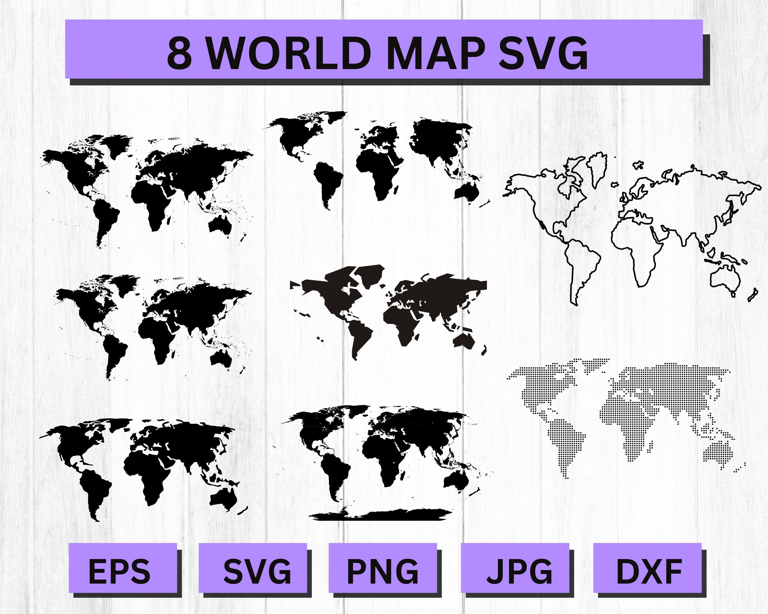 World Map Svg World Map Clipart World Map Png World Map - Etsy UK