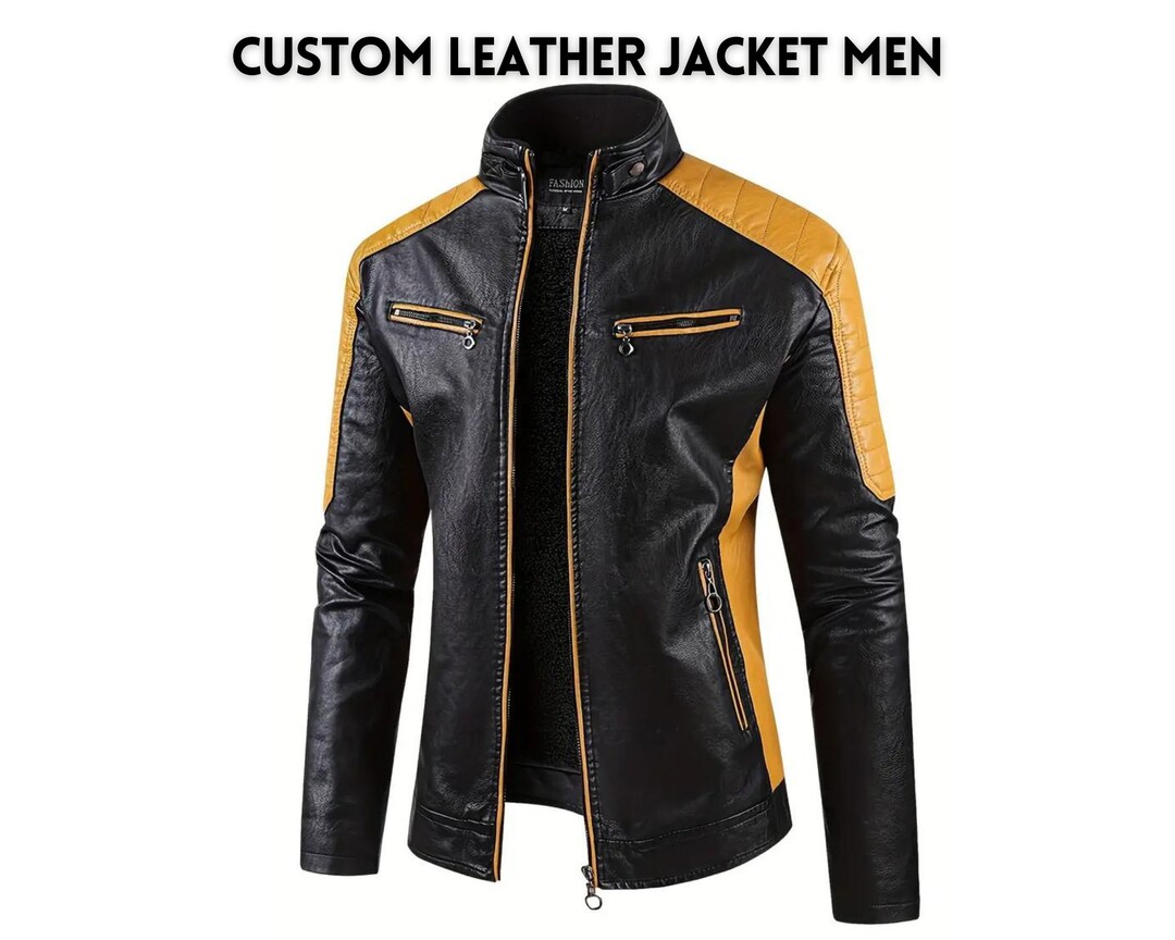 Customizable Leather Jacket for Men, Personalized Leather Jacket ...