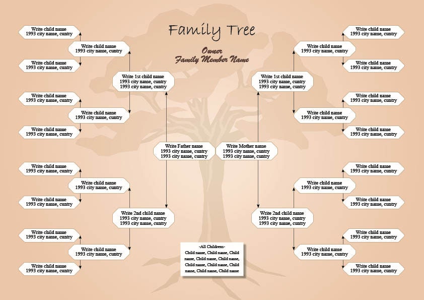 Six Generation Family Tree Template PDF - Etsy