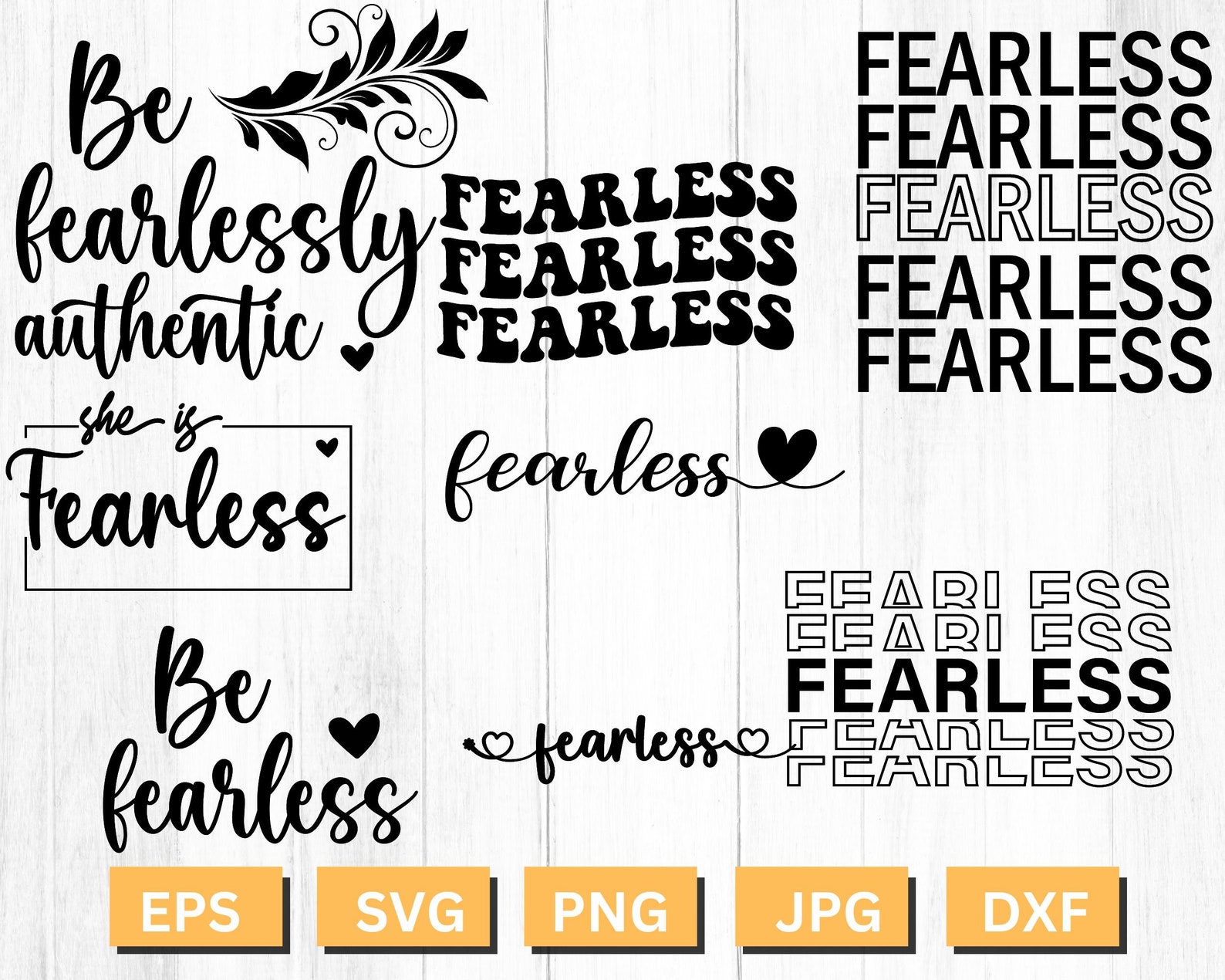 Fearless Svg, Fearless Png, Fearless Clipart, Inspirational Svg, She is ...