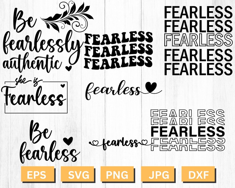 Fearless Svg, Fearless Png, Fearless Clipart, Inspirational Svg, She is ...