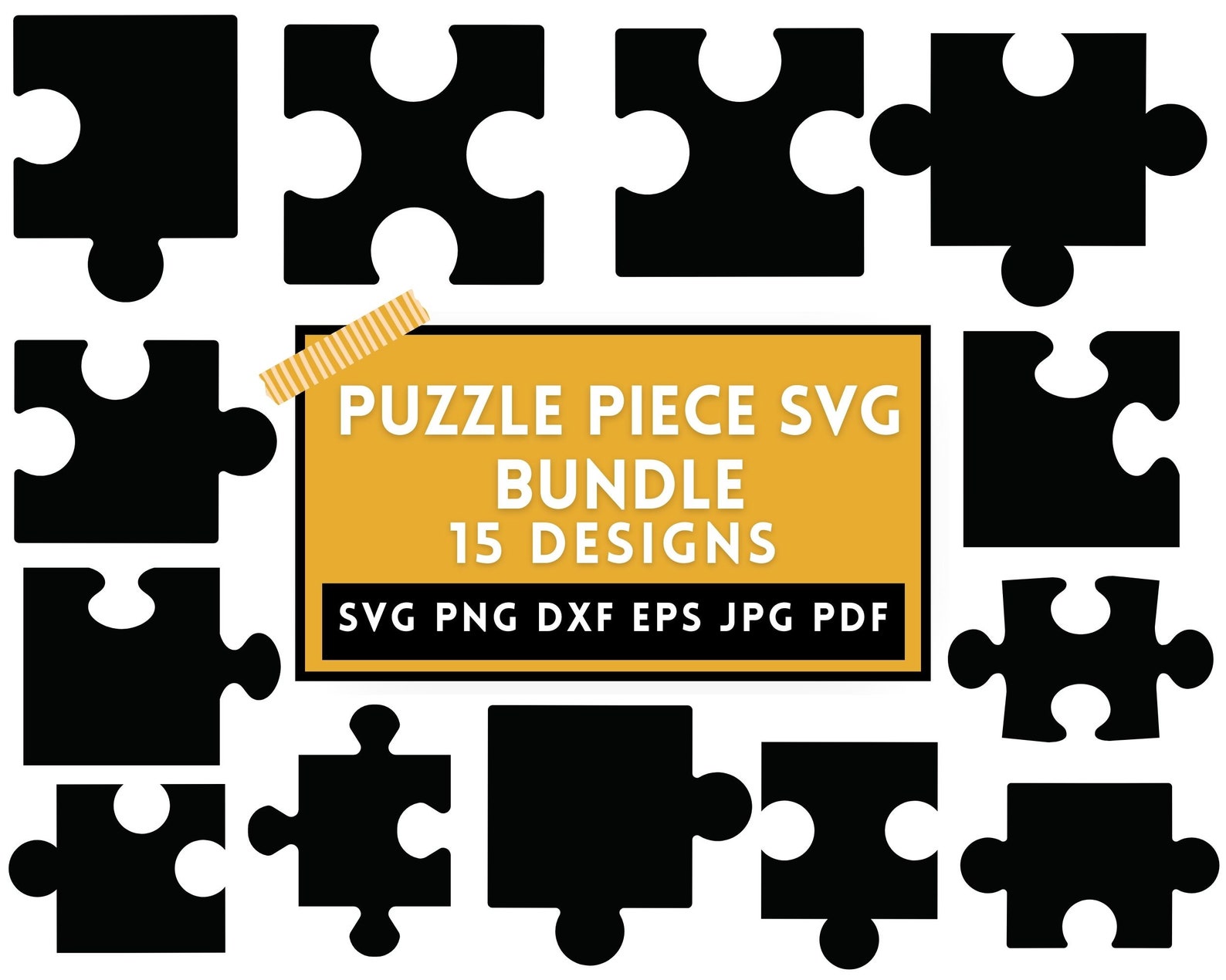 Puzzle Piece Svg Bundle, Puzzle Piece Png, Funny Svg Files, Svg for ...
