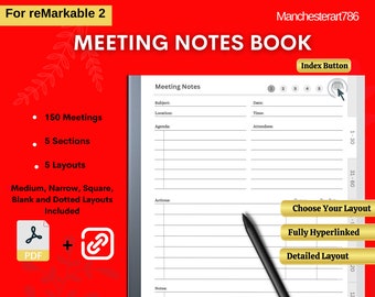 Remarkable 2 Monthly Calendar Template Remarkable 2 - Etsy