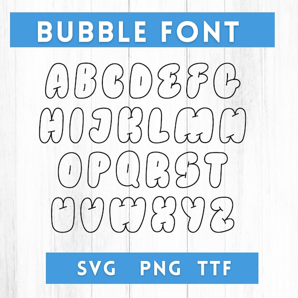 Bubble Letters Svg - Etsy UK