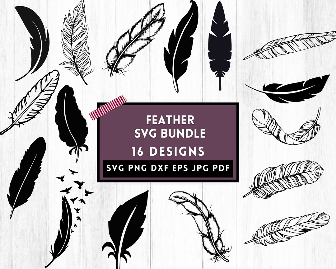 Feather Svg Bundle, Feather Png, Feather Clipart, Feather Vector ...