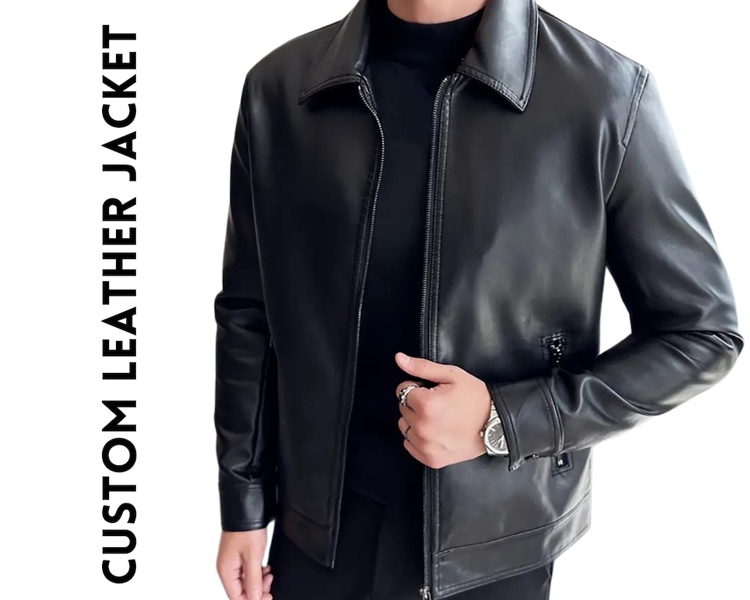 Custom Black Leather Jacket for Men, Made to Order Leather Jacket ...
