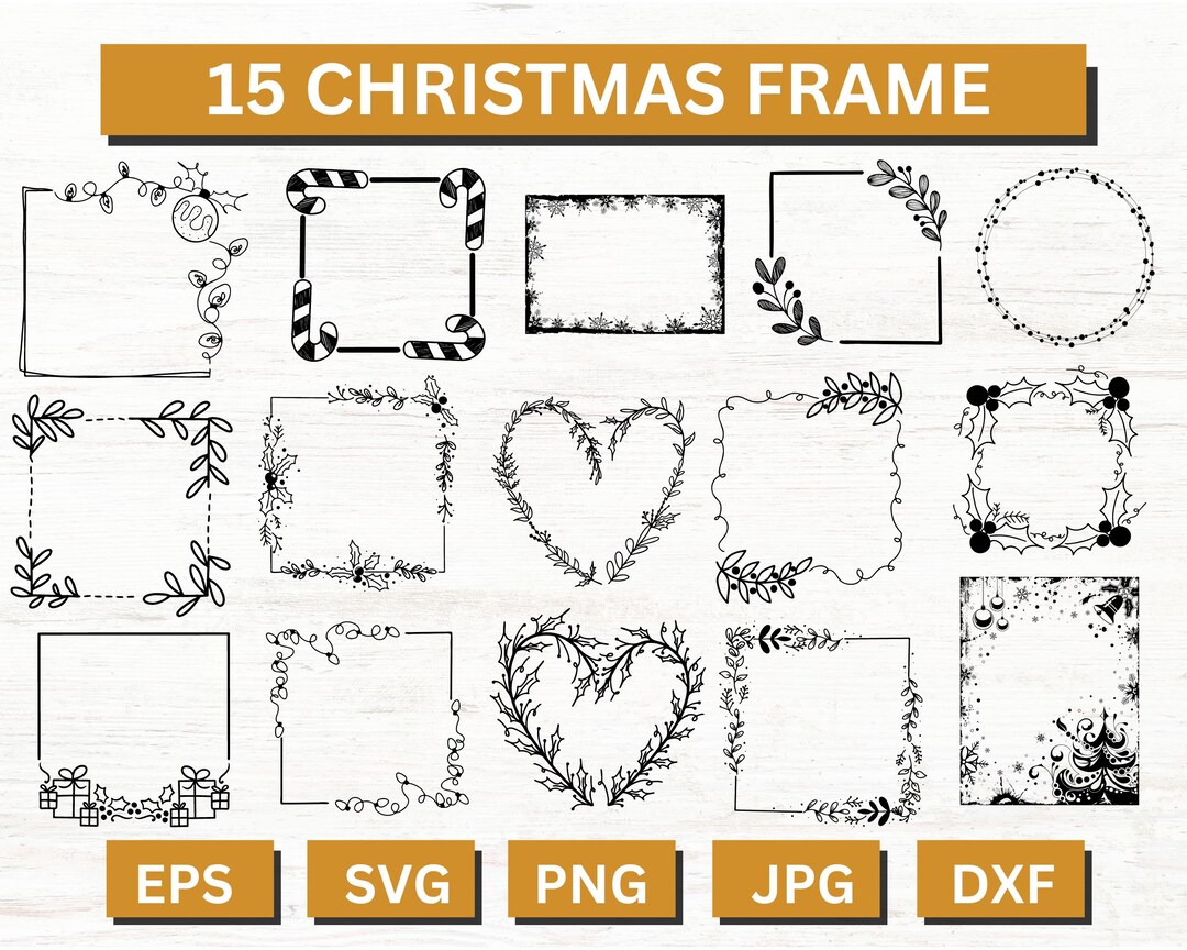 Christmas Frame Svg, Christmas Frame Png, Christmas Svg, Christmas ...