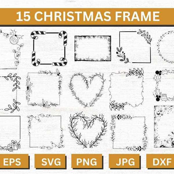 Christmas Frame Svg - Etsy