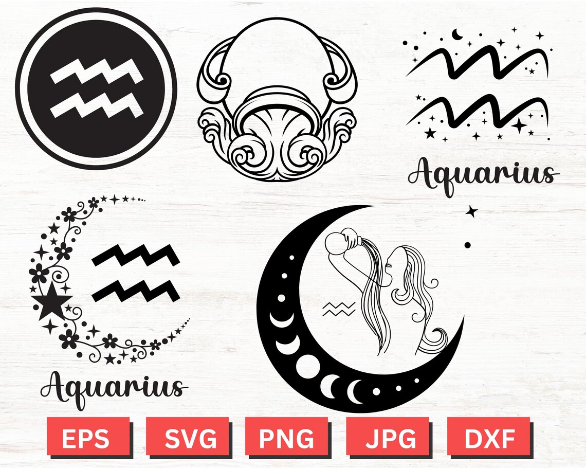 Aquarius Svg Aquarius Png Astrology Svg Aquarius Cut File - Etsy