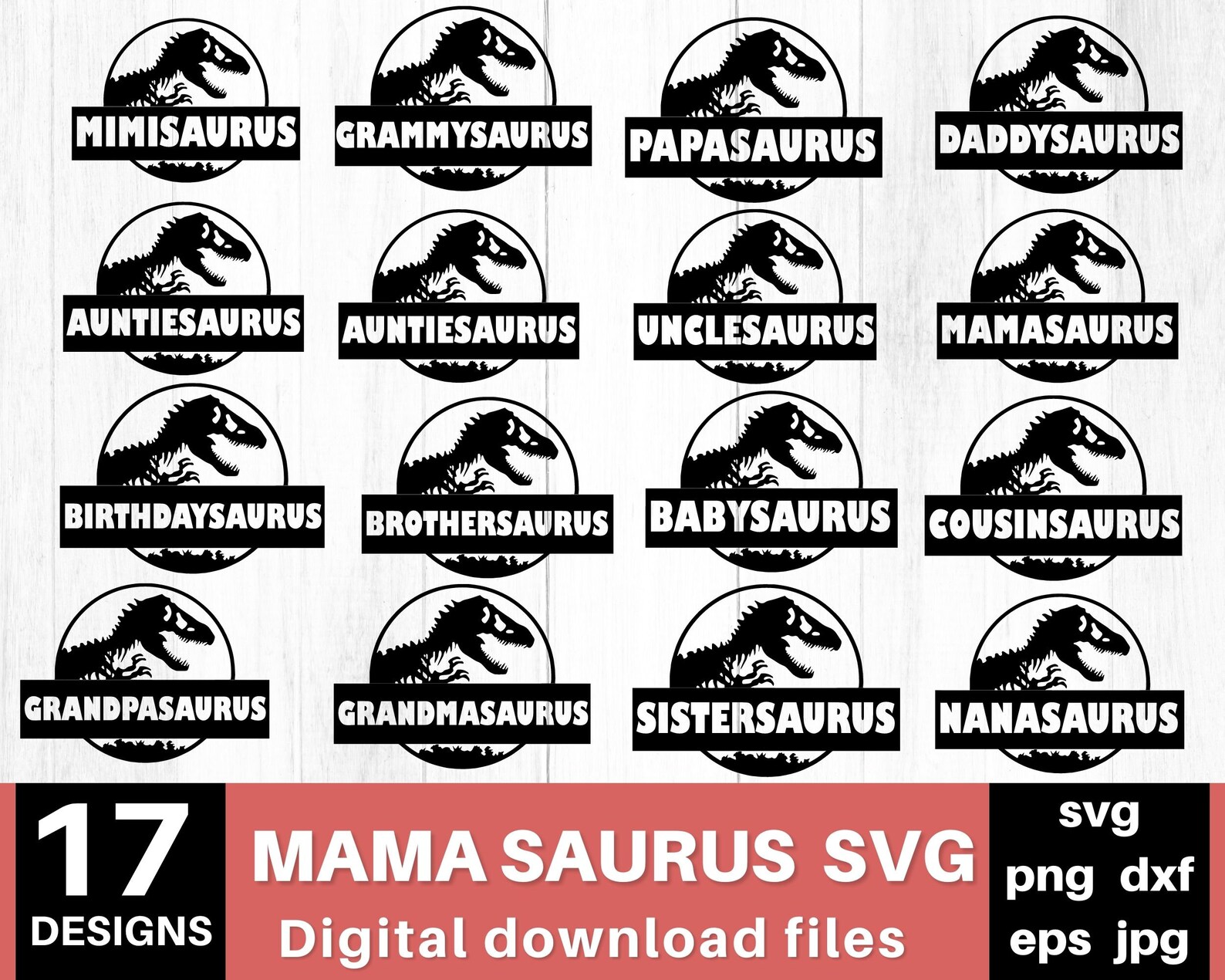 Mama Saurus Svg, Family Saurus Svg, Mama Saurus Dxf, Family Saurus ...