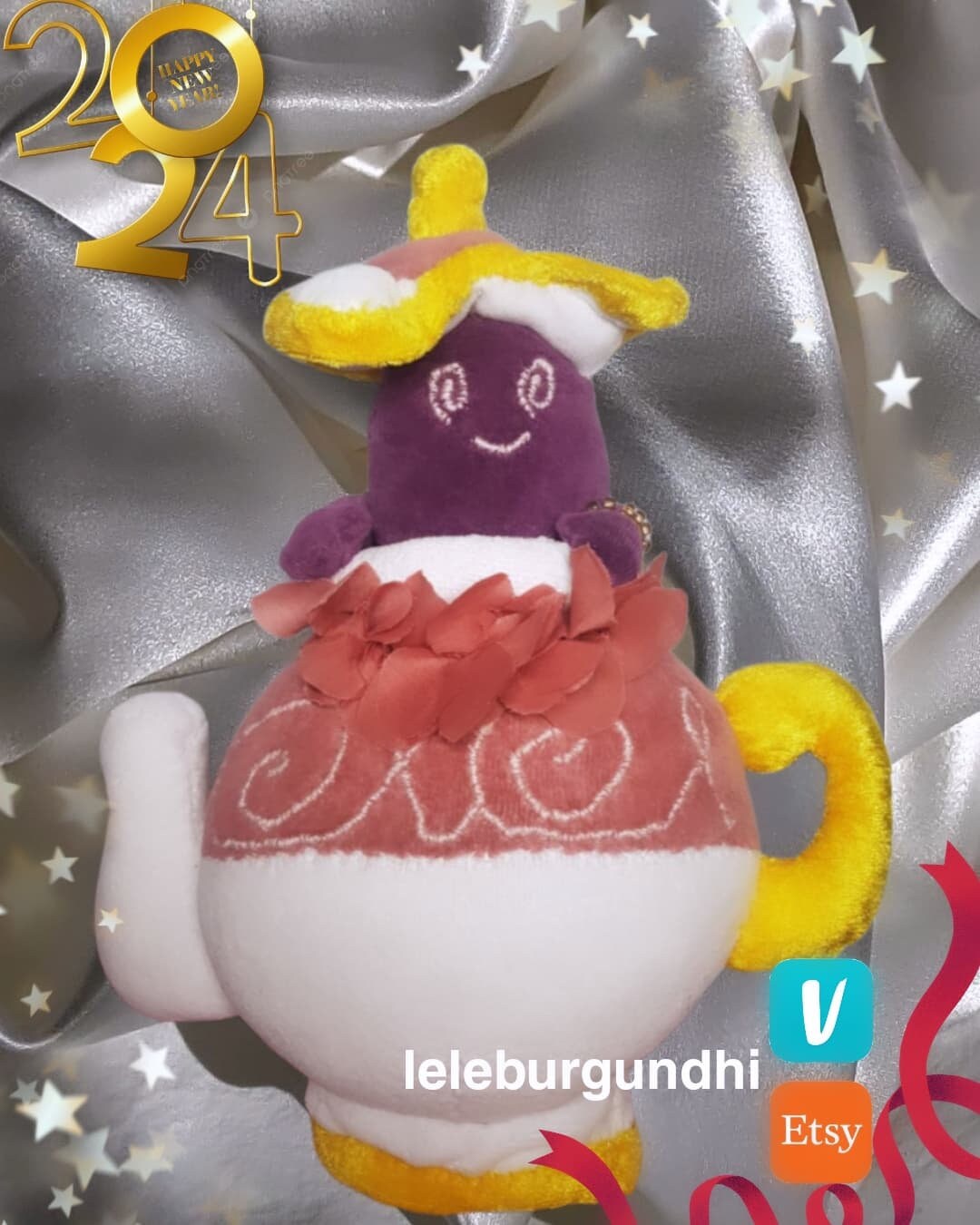Handmade Pokémon Polteageist Plush Toy 32 Cm High - Etsy