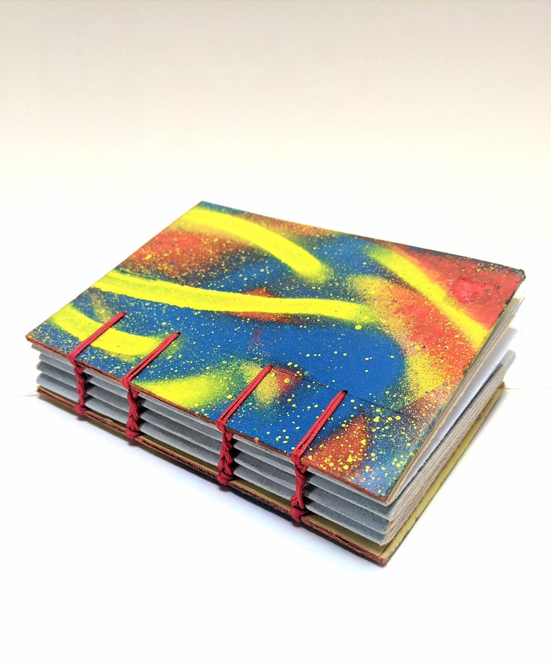 Handmade Primary Pallet Spary Paint Sketchbook/ Journal, Varied Paper ...