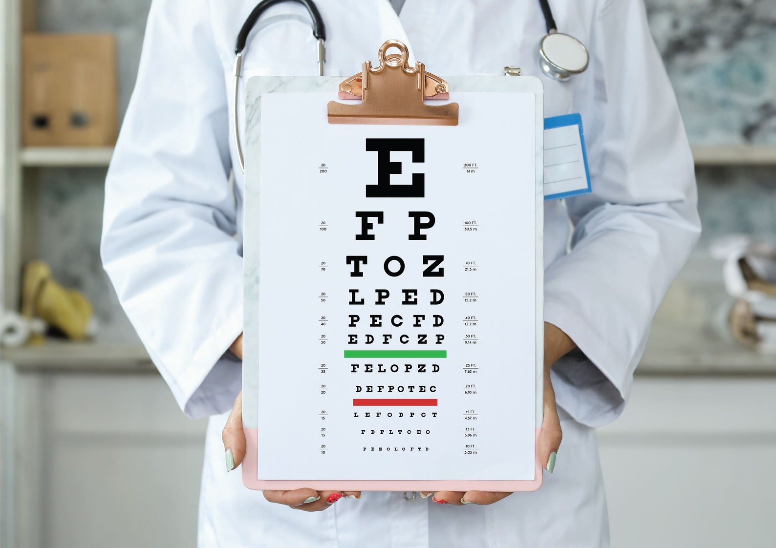 Oogkaart 'snellen' Oogtestdokter Visustest Oogheelkunde Oogonderzoek ...