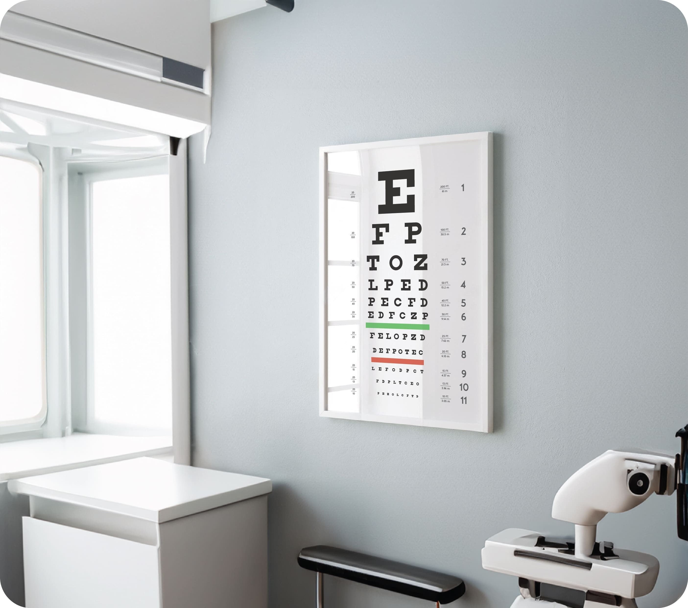 Oogkaart 'snellen' Oogtestdokter Visustest Oogheelkunde Oogonderzoek ...