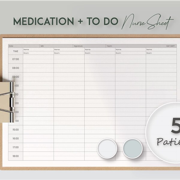 Med Surg Nurse Shift Planner - Etsy