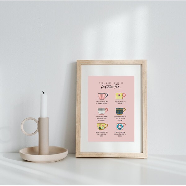 Positive Tea Poster - Etsy