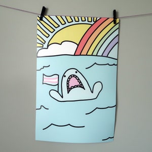 Trans Pride Shark 11x17 Poster Print - Etsy