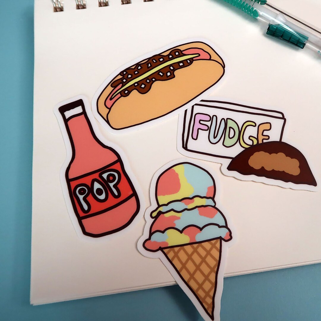 Michigan Sticker Pack: Fudge, Pop, Hot Dog, Ice Cream - Etsy