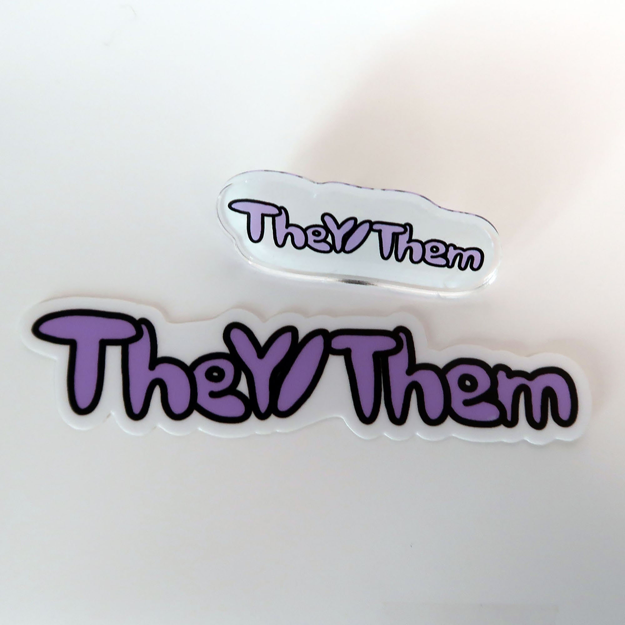 They/them Pronoun Pin and Sticker Pack - Etsy