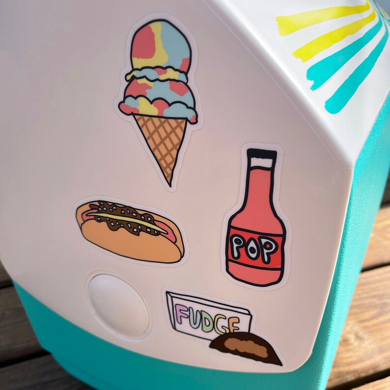 Michigan Sticker Pack: Fudge, Pop, Hot Dog, Ice Cream - Etsy