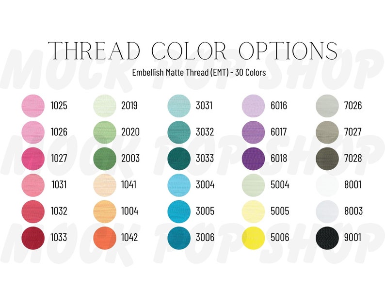 Embellish Matte & Metallic Thread Colors Editable Embroidery Thread ...