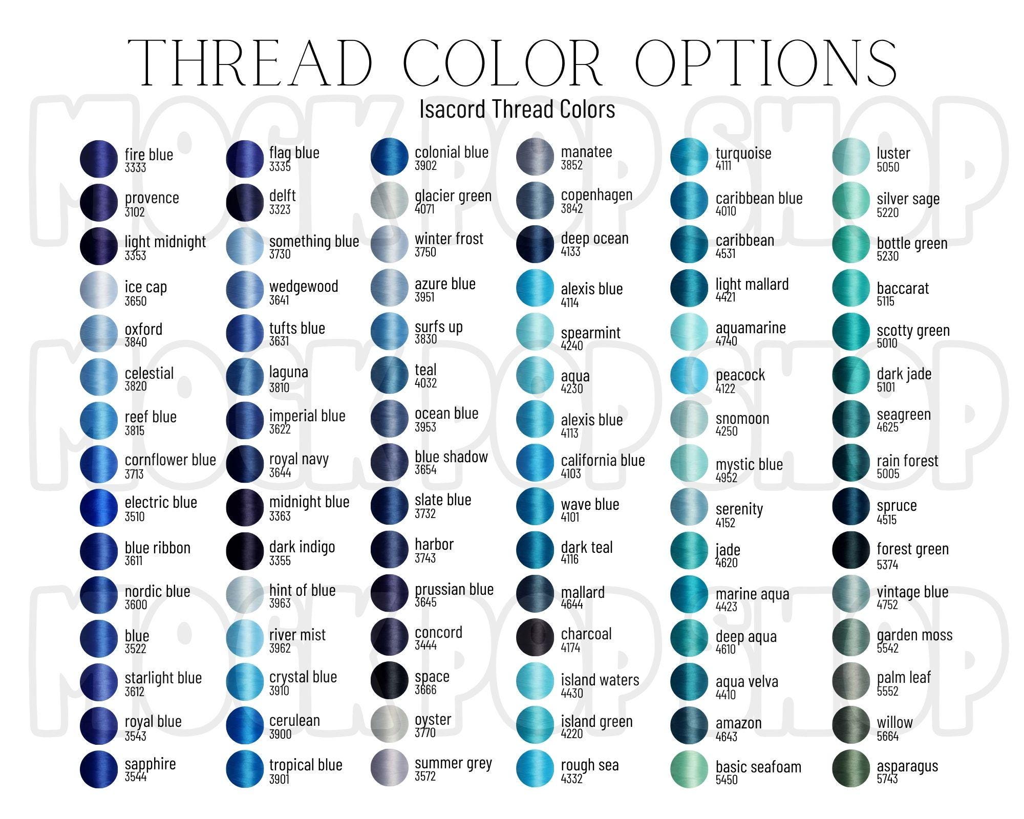Printable Isacord Thread Color Chart