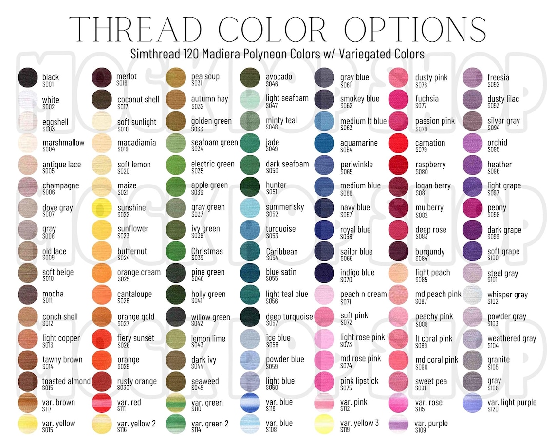 Simthread 120 Thread Madiera Color Options Editable Color Chart Canva ...
