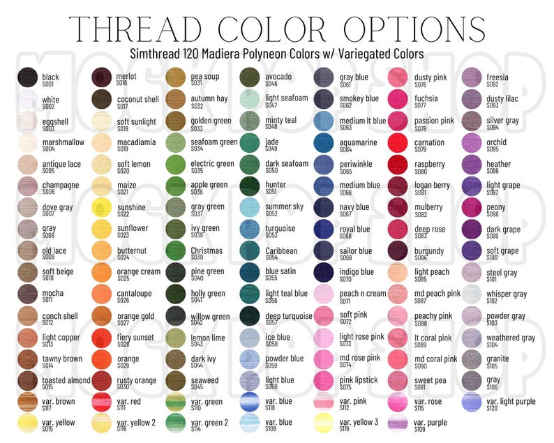 Simthread 120 Thread Madiera Color Options Editable Color Chart Canva ...