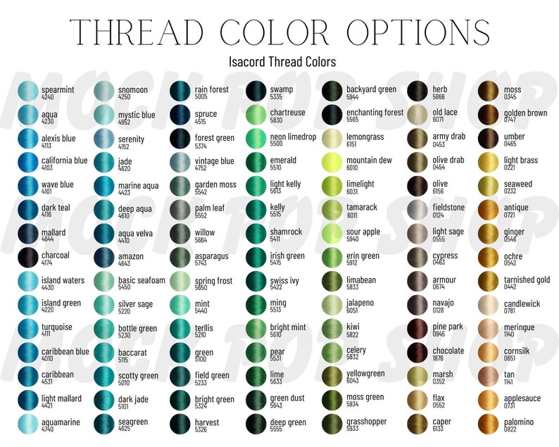 Isacord All Colors Thread Color Options Editable Color Chart Canva ...
